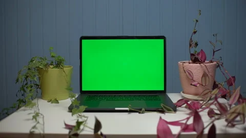 Green screen laptop computer on a homewo... | Stock Video | Pond5
