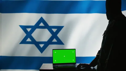 Green screen laptop in Israeli secret in... | Stock Video | Pond5