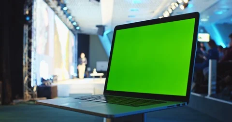 Green screen laptop monitor with lecture... | Stock Video | Pond5