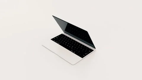 Green screen laptop opens on a white bac... | Stock Video | Pond5