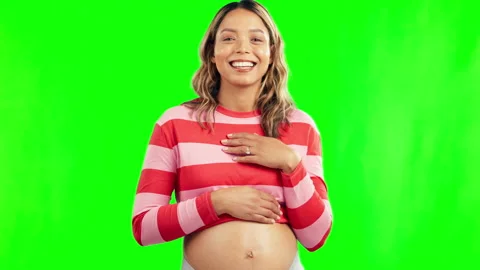Green screen, laughing or happy pregnant... | Stock Video | Pond5