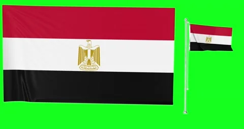 Green screen loop of Egypt two flags wav... | Stock Video | Pond5