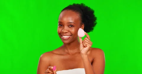 Green screen makeup beauty blender, face... | Stock Video | Pond5