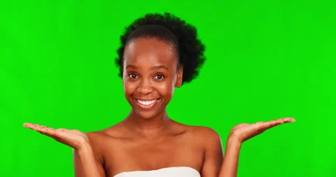 Green screen makeup, happy face and blac... | Stock Video | Pond5