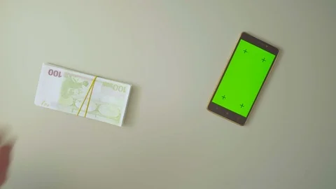 Green screen. Male hands counting money | Stock Video | Pond5