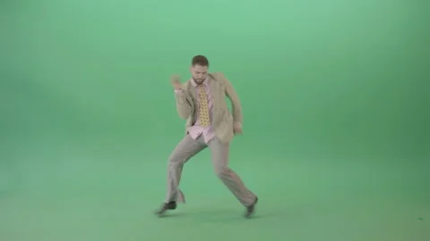 Green screen Man dancing shuffle jazz sw... | Stock Video | Pond5