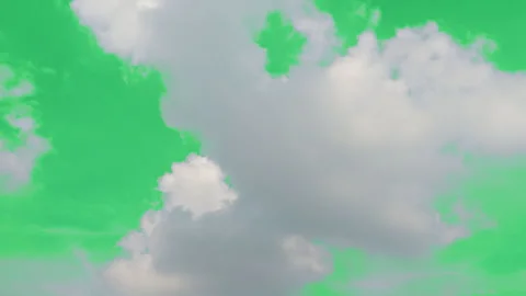 The green screen of moving white clouds ... | Stock Video | Pond5