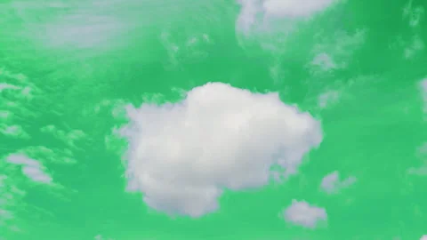The green screen of moving white clouds ... | Stock Video | Pond5