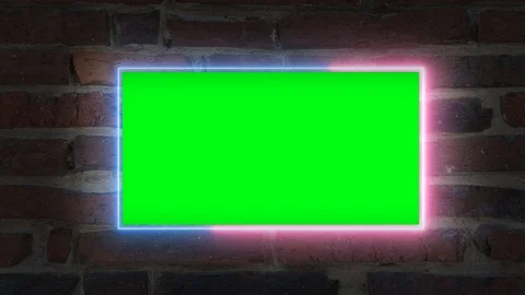 Green screen, neon, led light border in ... | Stock Video | Pond5