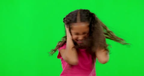 Green screen, noise and hands on ears of... | Stock Video | Pond5