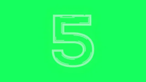 green screen, number five animation | Stock Video | Pond5