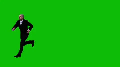 Green Screen Old Business Man Running 4K... | Stock Video | Pond5