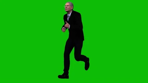Green Screen Old Business Man Running 4K... | Stock Video | Pond5