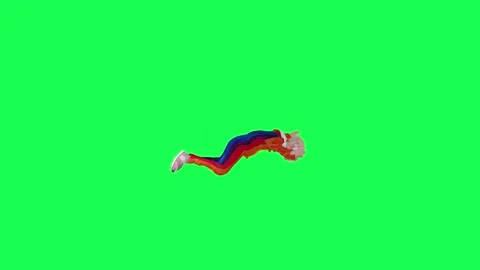 Green screen old clown falling down, lef... | Stock Video | Pond5