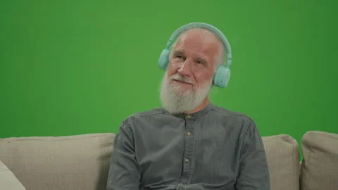 Green Screen. An Old Man with a Gray Bea... | Stock Video | Pond5