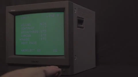 Green Screen Old Vintage CRT TV Monitor ... | Stock Video | Pond5