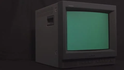 Green Screen Old Vintage CRT TV Monitor ... | Stock Video | Pond5