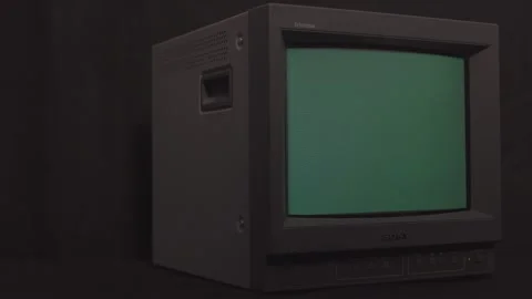 Green Screen Old Vintage CRT TV Monitor ... | Stock Video | Pond5
