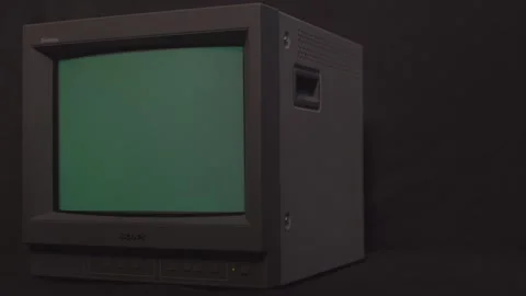 Green Screen Old Vintage CRT TV Monitor ... | Stock Video | Pond5