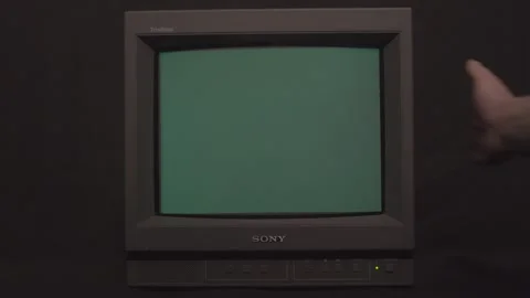 Green Screen Old Vintage CRT TV Monitor ... | Stock Video | Pond5