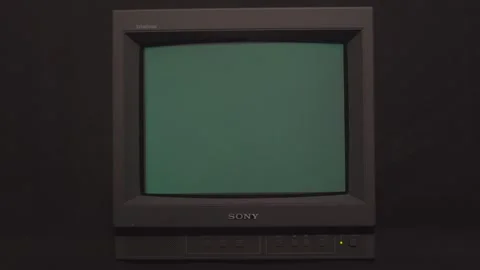 Green Screen Old Vintage CRT TV Monitor ... | Stock Video | Pond5
