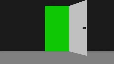 Green Screen Open Door Animation in Dark... | Stock Video | Pond5
