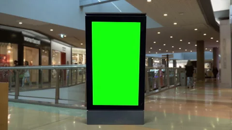 Green Screen Panel Inside Shopping Mall ... | Stock Video | Pond5