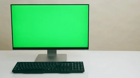 Green screen PC. Sliding camera. Ultra H... | Stock Video | Pond5