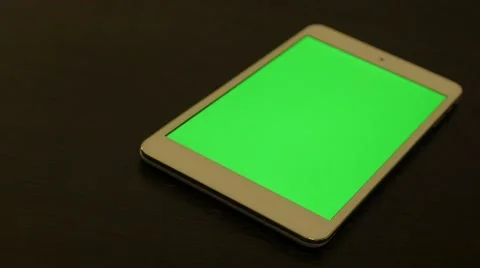 Green screen PC tablet display on woode... | Stock Video | Pond5