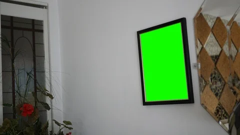 Green screen picture frame in modern liv... | Stock Video | Pond5