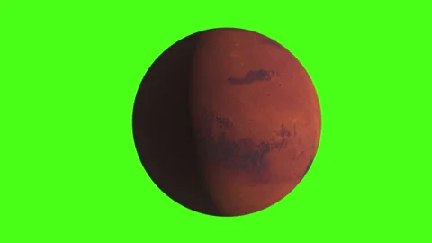 Green Screen Planet Mars with Half Light... | Stock Video | Pond5