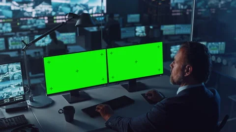 Green Screen Police Officer Working on C... | Stock Video | Pond5