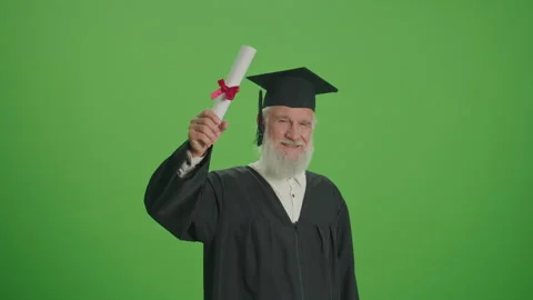 Green Screen. A Portrait of an Old Gradu... | Stock Video | Pond5