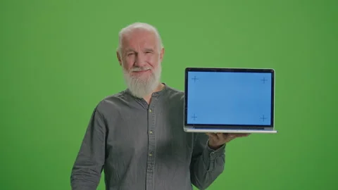 Green Screen. Portrait of an Old Man wit... | Stock Video | Pond5