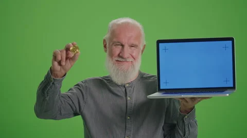 Green Screen. Portrait of an Old Man wit... | Stock Video | Pond5