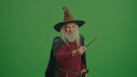 Green Screen. Portrait of an Old Wizard ... | Stock Video | Pond5