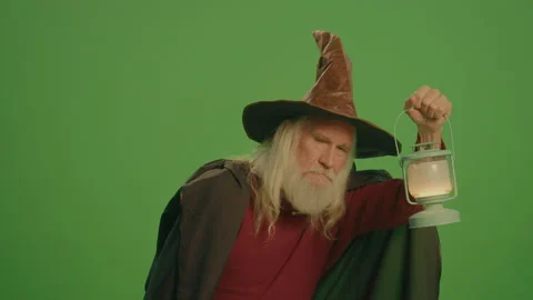 Green Screen. A Portrait of an Old Wizar... | Stock Video | Pond5