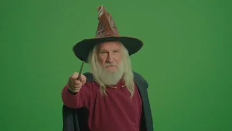 Green Screen. Portrait of an Old Wizard ... | Stock Video | Pond5