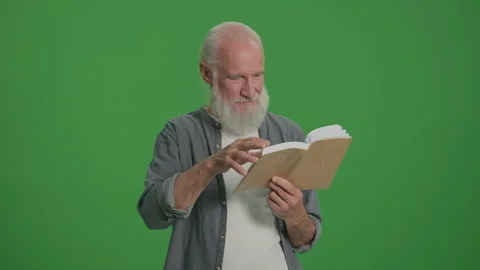 Green Screen. Portrait of a Smart Old Ma... | Stock Video | Pond5