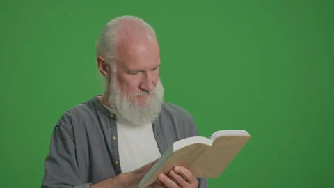 Green Screen. Portrait of a Smart Old Ma... | Stock Video | Pond5