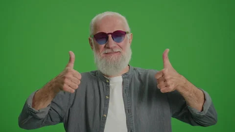 Green Screen. Portrait Of Smiling Old Ma... | Stock Video | Pond5