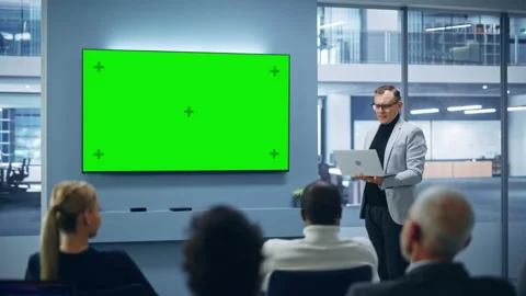 Green Screen Presentation with Audience | Stock Video | Pond5