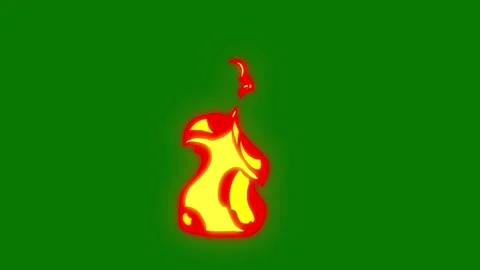 green screen red flame on animated chrom... | Stock Video | Pond5