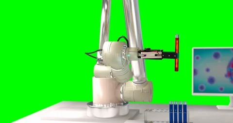 Green Screen Robot arm holding vial with... | Stock Video | Pond5