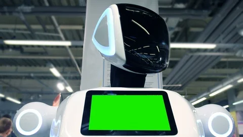 green screen on the robot. portrait of a... | Stock Video | Pond5