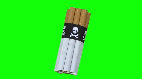 Green screen rotation cigarettes cranium | Stock Video | Pond5