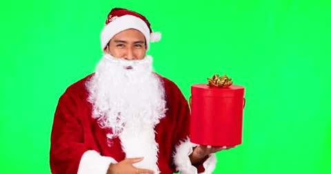 Green screen, Santa and Christmas presen... | Stock Video | Pond5