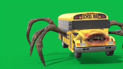Green Screen School Bus Eater Monster, B... | Stock Video | Pond5