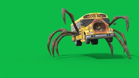 Green Screen School Bus Eater Monster, B... | Stock Video | Pond5
