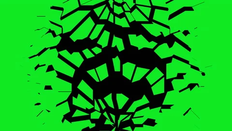 Green screen shattering to sharp pieces ... | Stock Video | Pond5